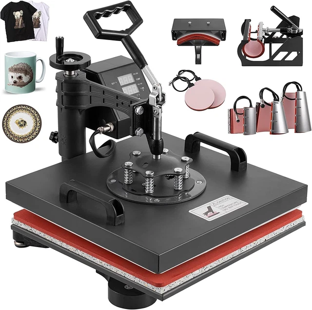 8 IN 1 T-Shirt Heat Press Machine Digital Transfer Sublimation Mug Hat ...