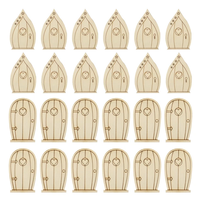 FÉE PORTE ET Fenêtre Gnome Accueil Porte Arbre De Noël En Bois Découpe EUR 9,19 - PicClick FR