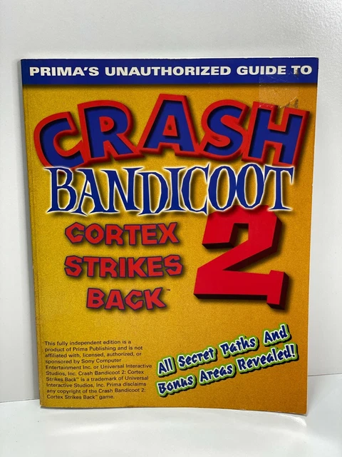 CRASH BANDICOOT 2 CORTEX STRIKES BACK Prima Strategy Guide PlayStation ...