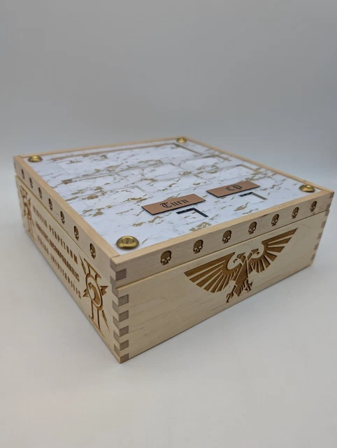 WARHAMMER 40K CUSTOM Custodes Counter Set Box (9th ed) w/Cards & Dice ...