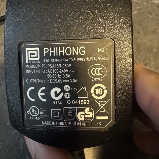 PHIHONG PSA15R-050P 5.0V 3.0A 100-240V AC/DC Adapter $19.95 - PicClick CA