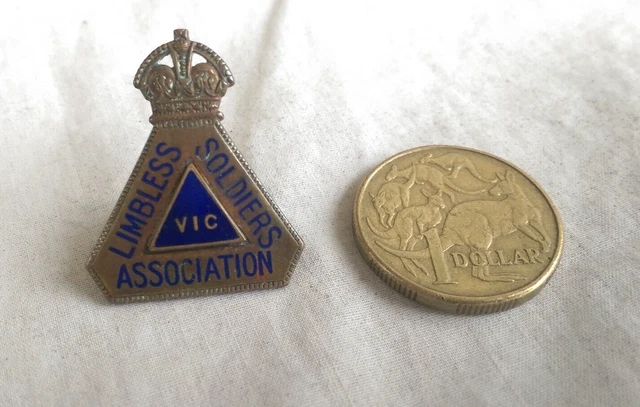 WW1 ERA AUSTRALIAN Limbless Soldiers Association Victoria badge. Number ...