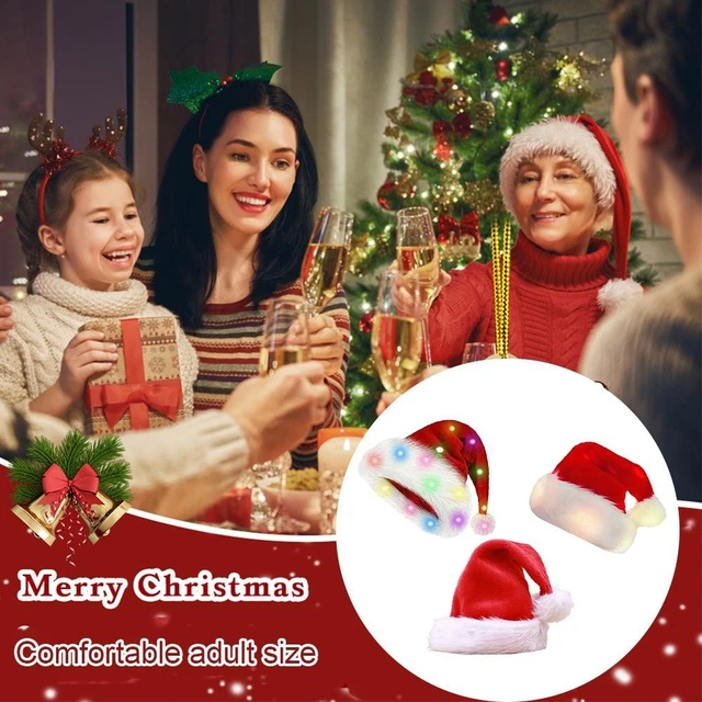 LED SANTA HAT Light Up Christmas Hat Glow Lighted Santa Cap R9V8 $24.01 ...