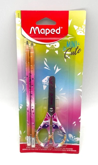 MAPED® MINI CUTE Schere und Bleistift mit Radierer für Kinder Schul Set ...