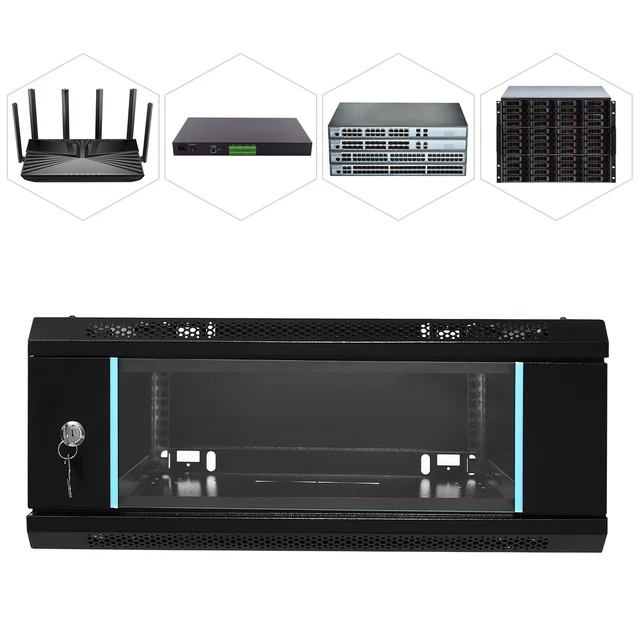 4U 24& DEEP Wall Mounted Network Server Rack Data Cabinet Enclosure ...