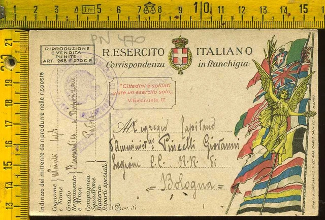PRIMA GUERRA FRANCHIGIA Posta Militare Comando Aeronautica x Bologna pn 470 EUR 5,49 - PicClick FR