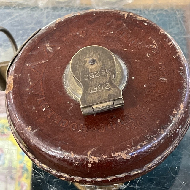 ANTIQUE JOHN RABONE & sons 25 ft Leather tap measure HOCKLEY ABBEY £8. ...