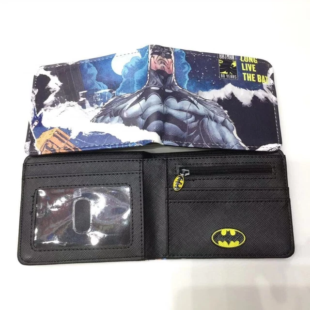 DC BATMAN 80YEARS PU short Bi-fold wallets with ID card holder coin ...