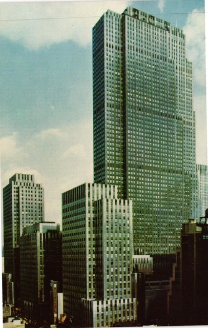 RCA BUILDING ROCKEFELLER Center And Radio City Hall NYC c1950 Vintage ...
