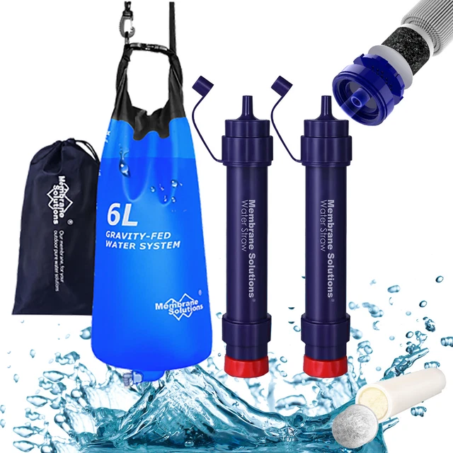 GRAVITY FED WATER Filtration System,Adjustable Tree Strap,6L|Water ...