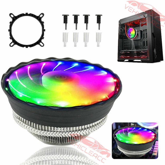 CPU COOLER PC Heatsink Fan RGB LED For Intel LGA1156/1155/1151/1150 ...