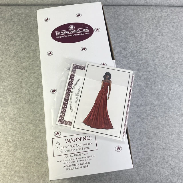 MICHELLE OBAMA INAUGURATION 2013 Resin Doll w/ Cloth Ashton Drake ...