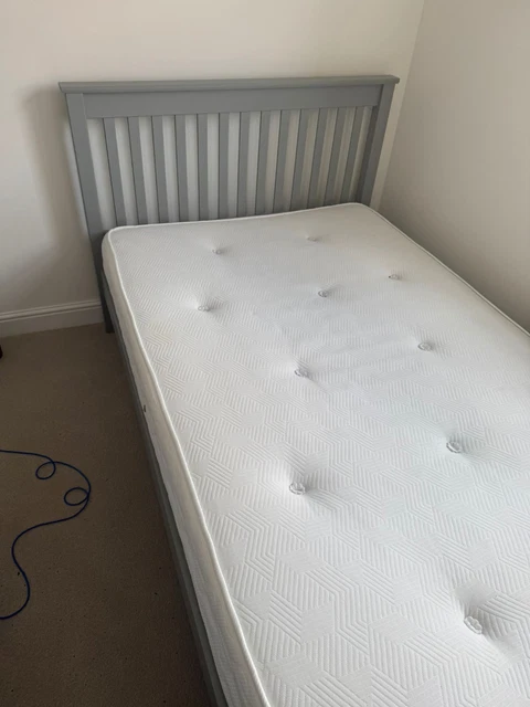 SMALL DOUBLE 4 Foot Grey Bed Frame with Mattress £125.50 - PicClick UK