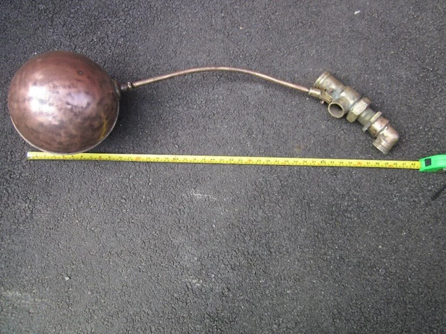 ANTIQUE BRASS/COPPER LARGE Ball Cock/ Float valve /Water Tank BARN FIND ...