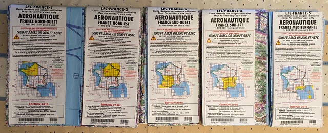 CARTES AVIATION VFR France DIRCAM 2016 EUR 29,00 - PicClick FR