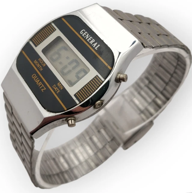 GENERAL LCD DATE 32mm 1980s Calibre Quartz LEBROCANTHEURE MONTRE ...