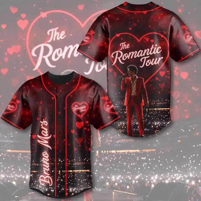 BRUNO MARS THE Romantic Tour 2026 Baseball Jersey $45.81 - PicClick CA