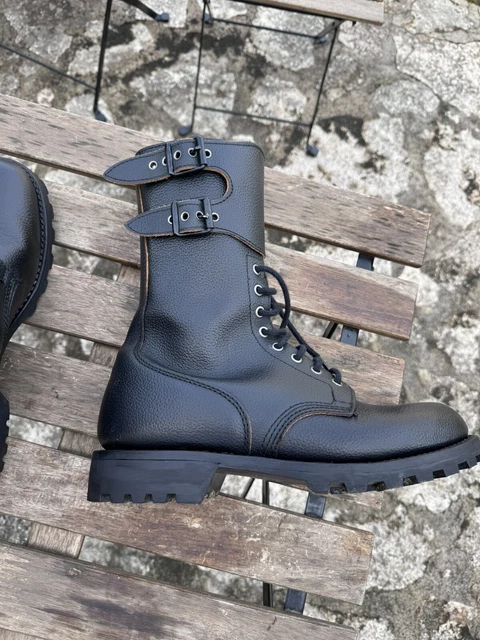 FRENCH ARMY BOOTS BM65 Anfibi Militari Francesi Ranger Armee Con fibbie ...