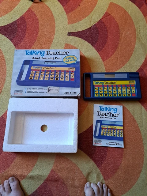 VINTAGE TALKING TEACHER Electronic Handheld Game Speak and Spell Maths ...