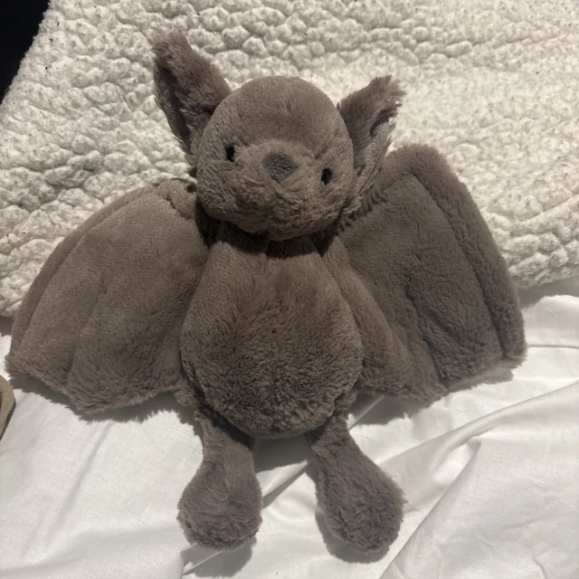 JELLYCAT SMALL BASHFUL Bat - Soft Plush Toy 7" Grey Bat Retired £45.00 ...
