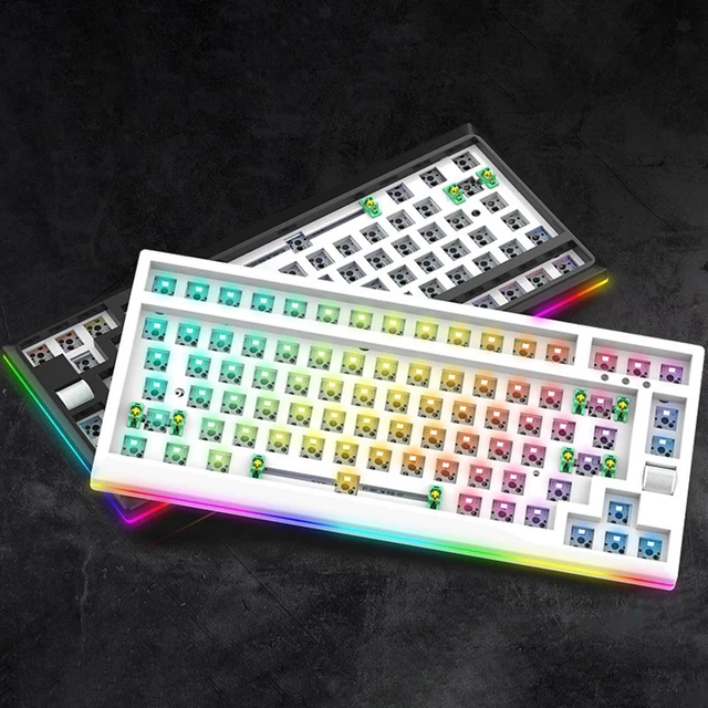3 MODES HOT Swap Mechanical Keyboard DIY Kit 2.4G Bluetooth USB USB PC ...