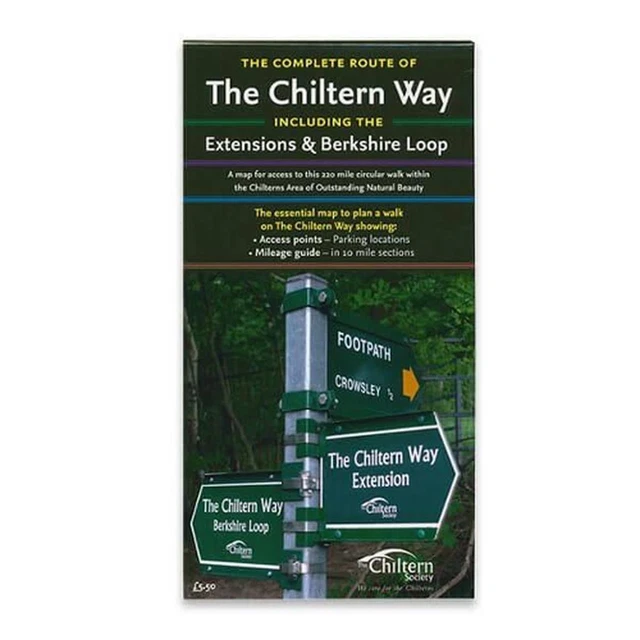 MAP OF THE Complete Chiltern Way by Stuart Gulliman Folded Book £7.49 ...