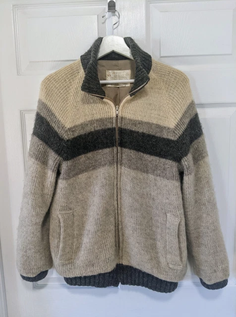 VINTAGE ALAFOSS ICEWOOL Pure Virgin Wool Long Sleeve Zip Up Iceland ...