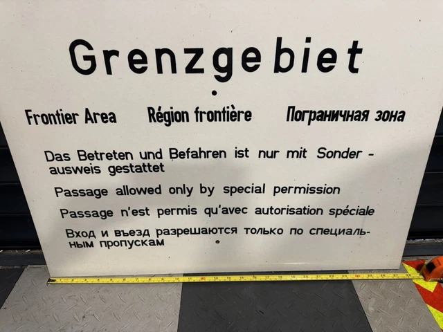 EAST GERMAN/DDR COLD War Border Warning sign - Frontier Area £338.22 ...