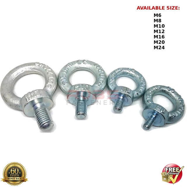 M6 M8 M10 M12 M16 M20 M24 Lifting Eye Nuts Galvanic Zinc Female Metric ...
