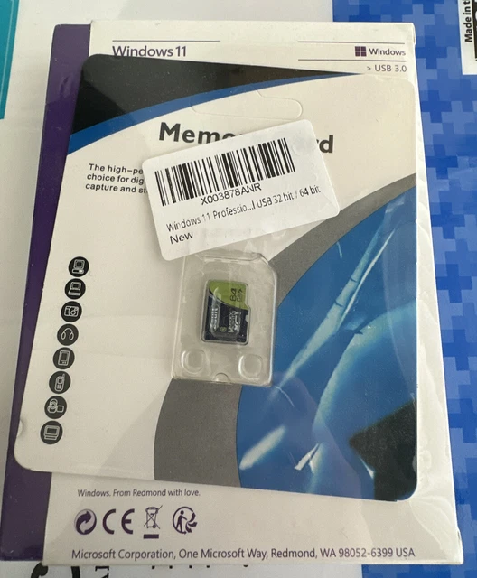 MICROSOFT WINDOWS 11 Pro 32 64 Bit USB Flash Drive & 64 Gb Usb English ...