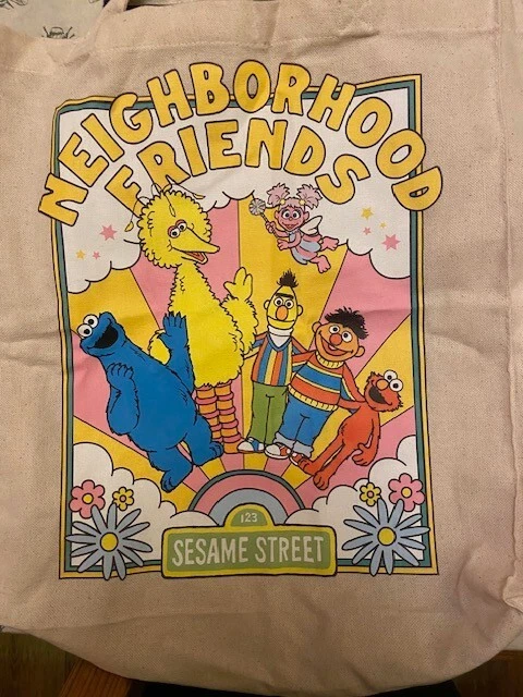 SESAME STREET TOTE Bag Elmo Big Bird Cookie Monster Bert Ernie Primark ...