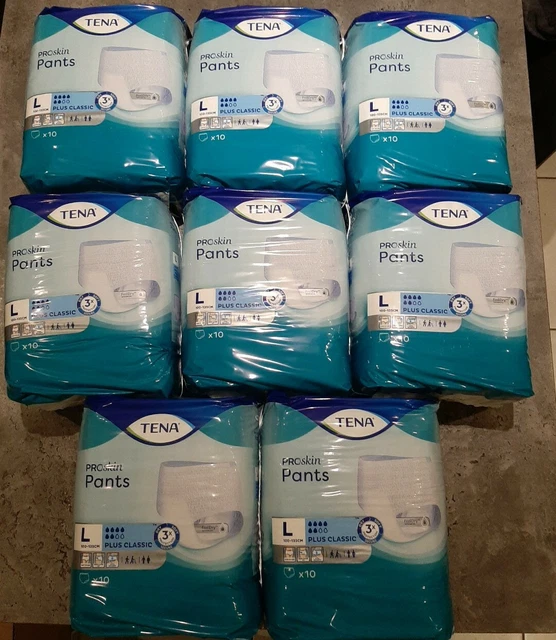 TENA PANTS PLUS Classic Large Incontinence 782619 8 packs of 10 = 80 ...