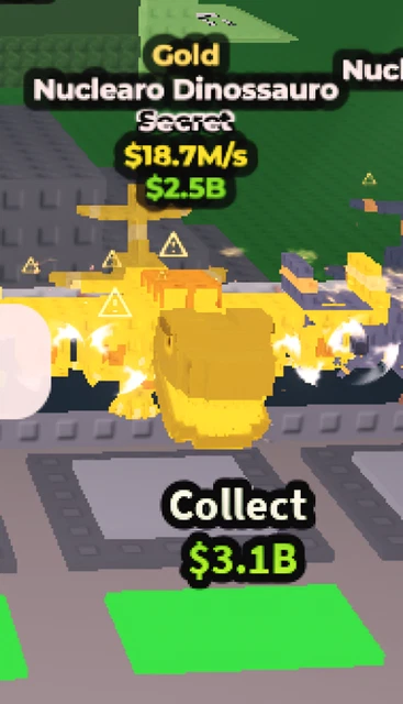 GOLD NUCLEARO DINOSSAURO Steal A BRAINROT (18.7M a/sec) $37.50 ...