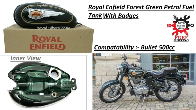 ROYAL ENFIELD BULLET 500cc Forest Green Petrol Gas "Fuel Tank" EUR 361 ...
