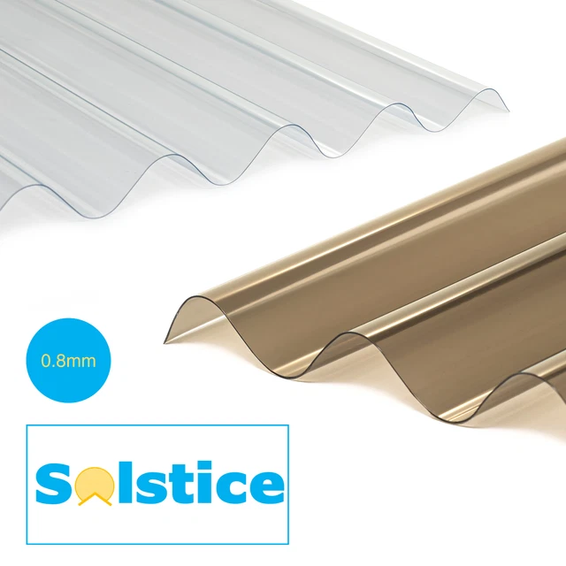 SOLSTICE PVC CORRUGATED Roofing Sheet | Clear & Bronze | 2m, 2.5m, 3m x ...