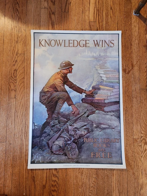 KNOWLEDGE WINS WW1 Era Original Propaganda Poster 1918-9 $1,100.00 ...