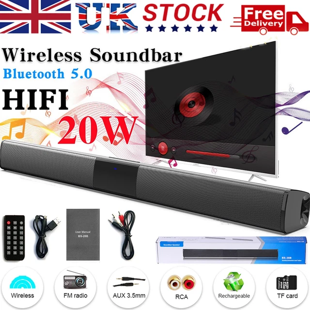 BLUETOOTH 5.0 WIRELESS TV Soundbar Speaker 3D Sound Bar Home Theater ...