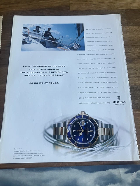 ORIGINAL BUNDLE OF 7 Rolex Watch Magazine Adverts Posters Man Cave Wall ...