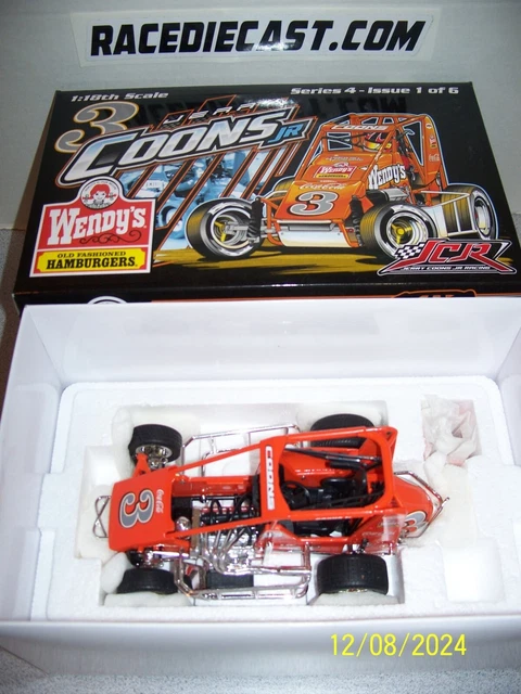 &RARE& JERRY COONS Jr. #3 "Wendy's" 1/18 R&R 2011 Chili Bowl Midget ...