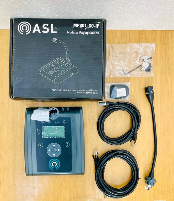 ASL MPS01/ MPS01-G0-IP Desk Mount Paging & Emergency Microphone Station ...