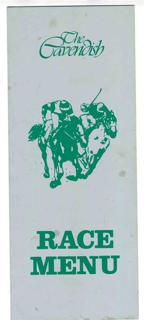RACE MENU THE Cavendish Hotel London England 1981 Horse Racing Theme ...