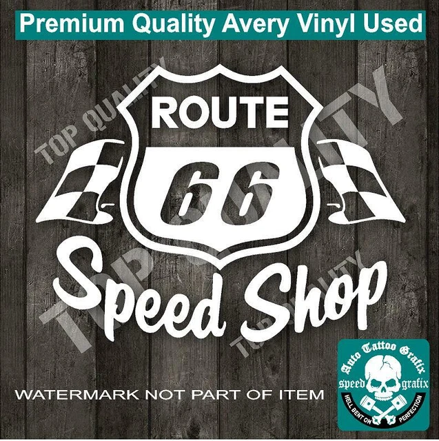 ROUTE 66 SPEED Shop Decal Sticker Vintage Hot Rod Rat Rod Decals ...