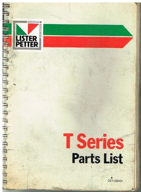 LISTER PETTER TR1 Tr2 Tr3 Ts1 Ts2 Ts3 Tx2 Tx3 Diesel Eng. Illustrated ...