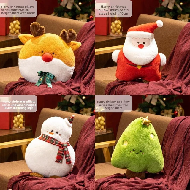 CHRISTMAS PLUSH SANTA Snowman Reindeer Tree Decor For Kids Holiday Gift ...