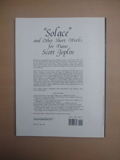 SOLACE AND OTHER SHORT WORKS By Scott Joplin EUR 48,00 - PicClick IT