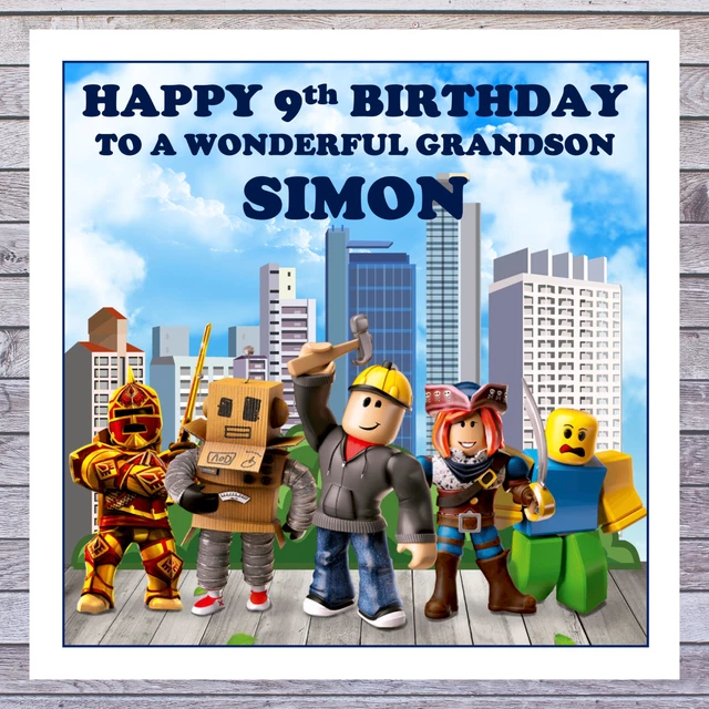 * PERSONALISED KIDS Birthday Cards - Games Roblox Boys Girls Theme £2. ...