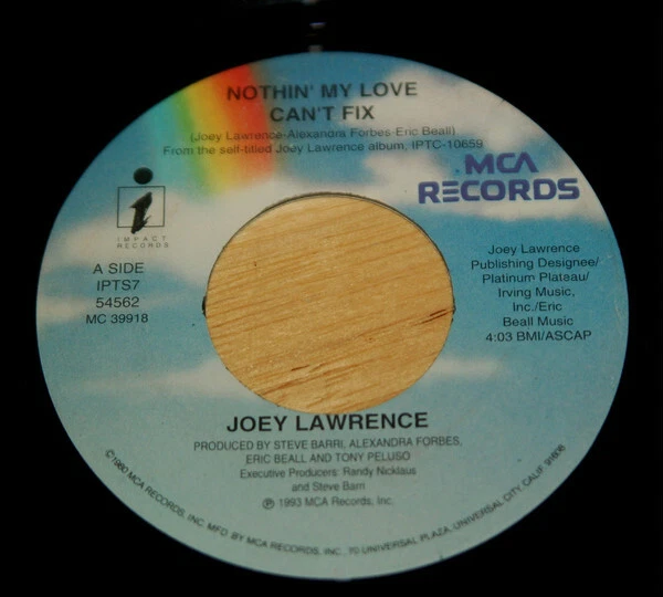 JOEY LAWRENCE - Nothin' My Love Can't Fix - Disque vinyle d'occasion 7 ...