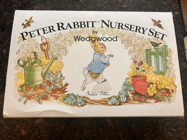 VINTAGE LATE 80’S Wedgwood Peter Rabbit Nursery 4-Piece Set Never Used ...
