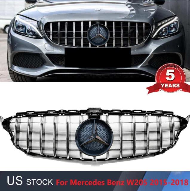 GTR STYLE FRONT Grill W/Star For Mercedes Benz W205 C300 2015-2018 ...