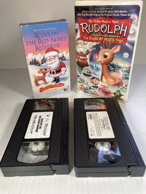 2 VTG RUDOLPH VHS Tapes Rudolph the Red-Nosed Reindeer + Island Misfit ...